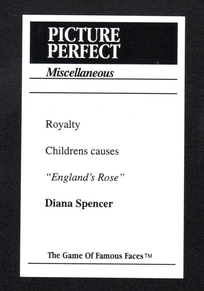 Princess Di Diana Spencer 1998 Lang Gang Picture Perfect Game Famous ...