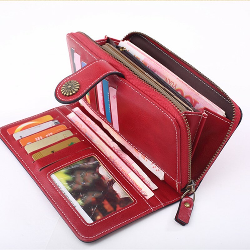 Women Ladies Leather Wallet Long Zip Purse Card Phone Holder Case ...