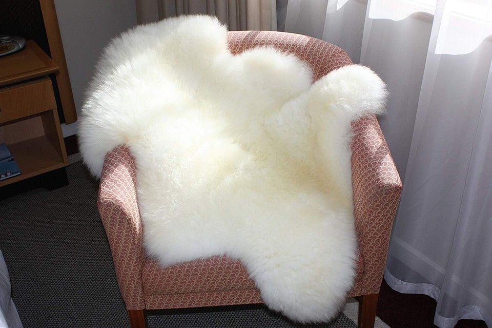 Luxury 100% Genuine Sheepskin Rug Natural Real Sheepskin Lambskin Fur ...