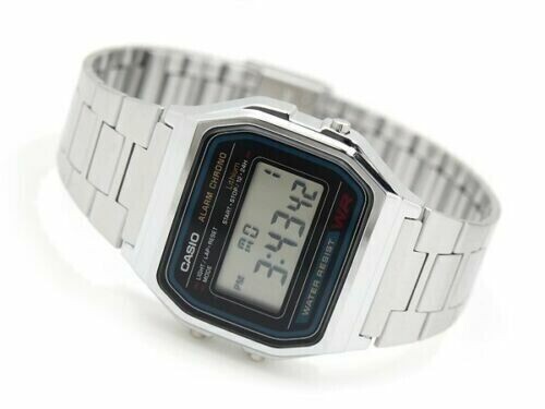 CASIO Men's Watch A-158W Digital Silver Alarm Micro Light - NEW ...