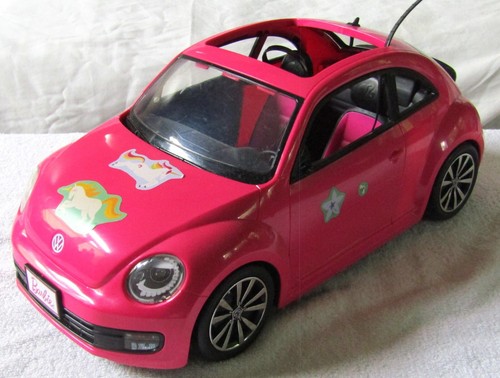 Barbie VW Volkswagen BEETLE BUG Car HOT PINK 2013 Mattel BJP37 15" x 7 ...