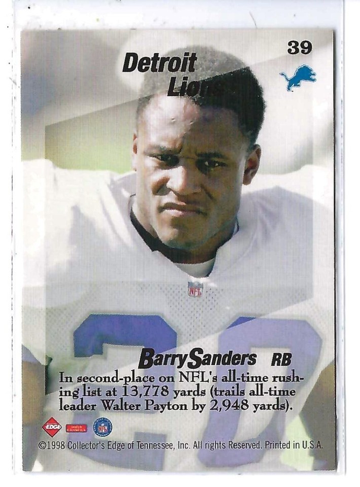1998 Collector's Edge Triple Threat Barry Sanders - Detroit Lions | eBay