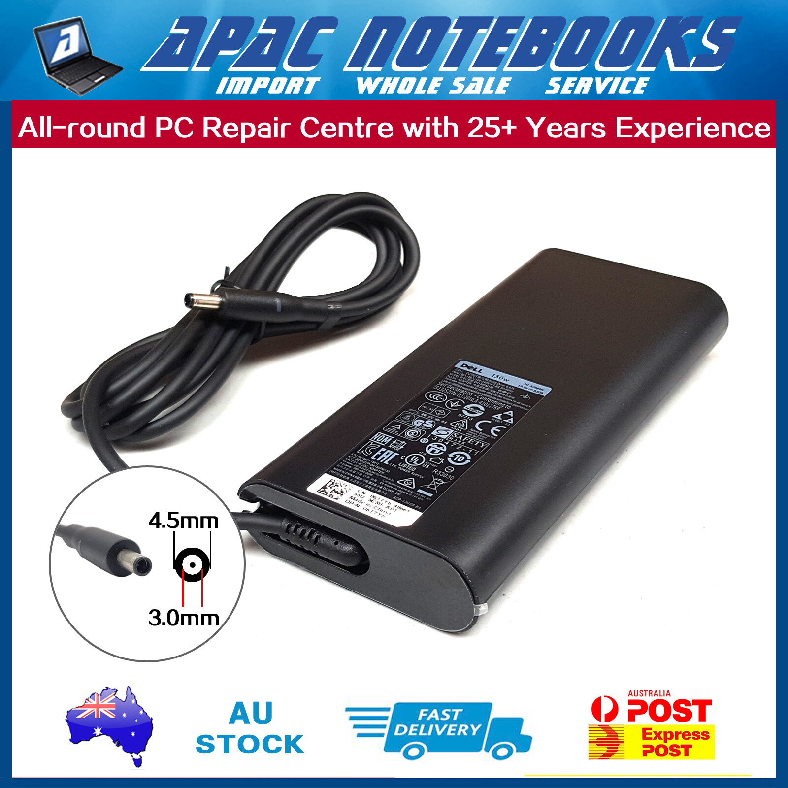 Genuine 130W AC Adapter Charger Dell Precision 3520 5520 5530 5540 7520 ...