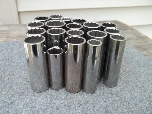 19 GC Deep Well 12Pt Craftsman Tool Metric Sockets Chrome 27MM to 14MM ...