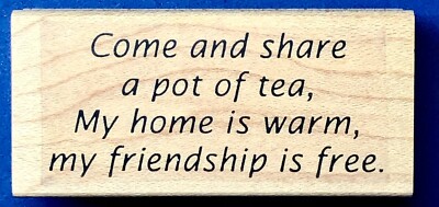 COME SHARE POT TEA HOME WARM FRIENDSHIP FREE! by Vicon quote teapot ...