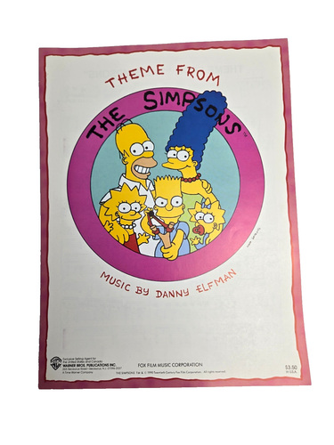 The Simpsons Theme Song by Danny Elfman For Piano 1990 | eBay