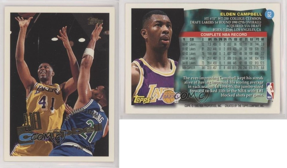 1995-96 Topps Elden Campbell #62 gp1 | eBay