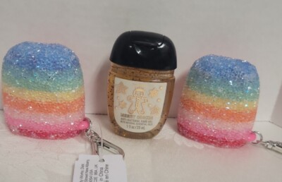 2 NEW Bath & Body Works Sparkle Pride Rainbow Sanitizer Holders & a ...