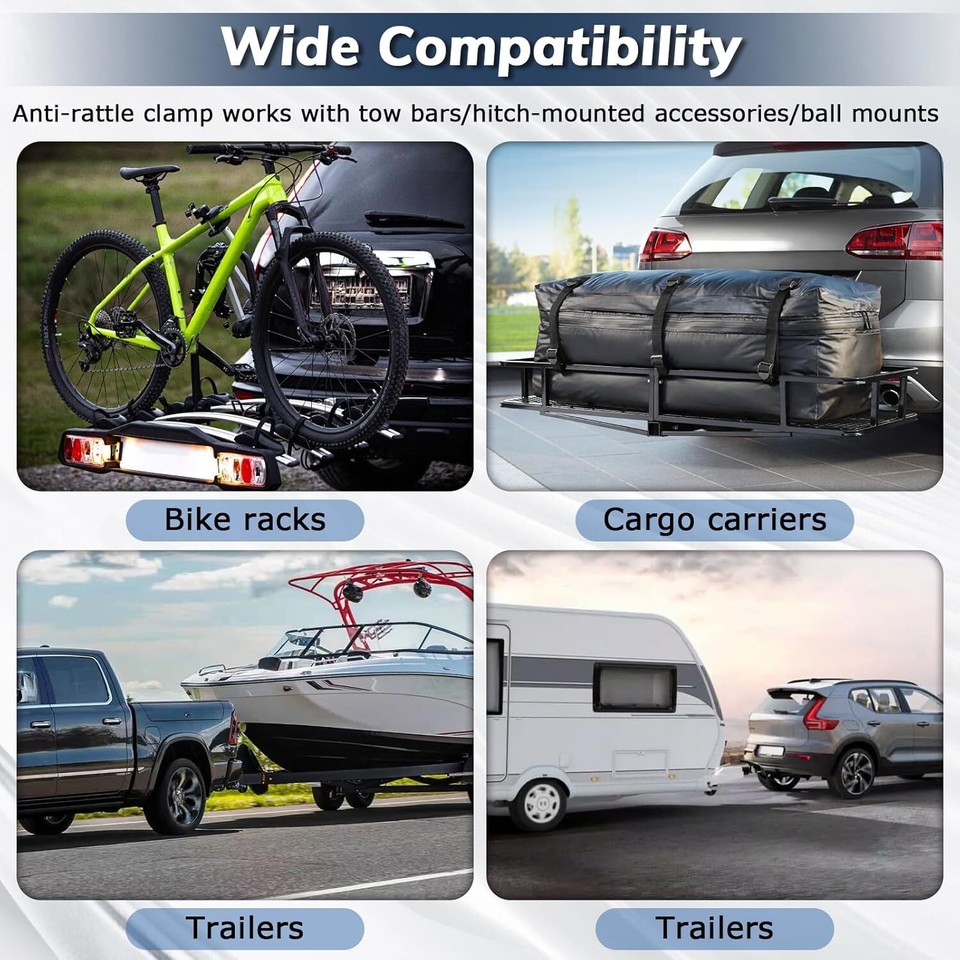 2" Anti Rattle Hitch Clamp, Hitch Tightener with 2 Silencer Pads | eBay