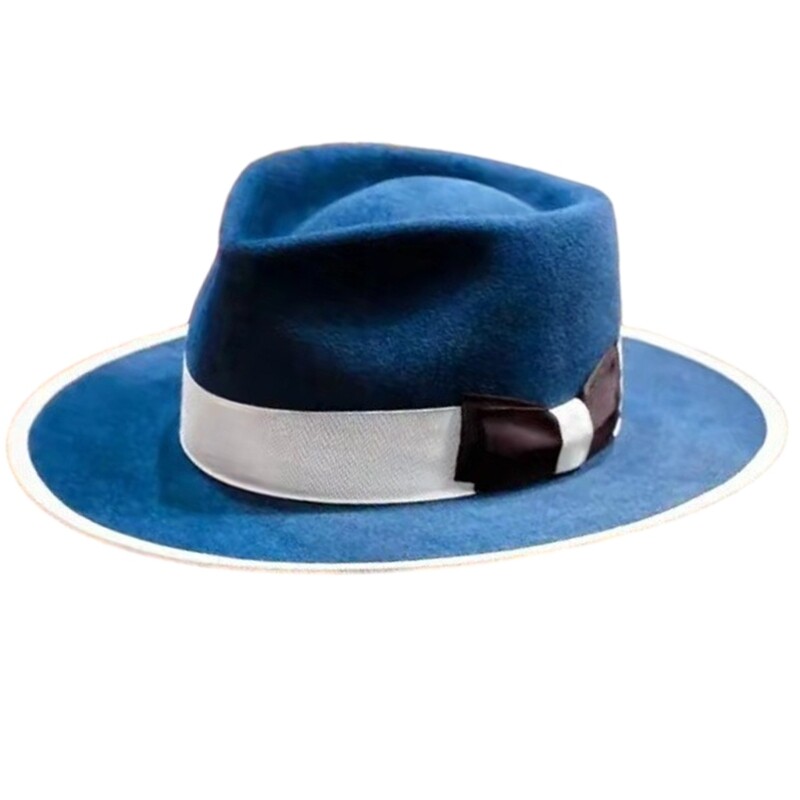 Classical Fedoras Hat Wool Wide Brimmed Western Cowboy Hat for Trilby ...