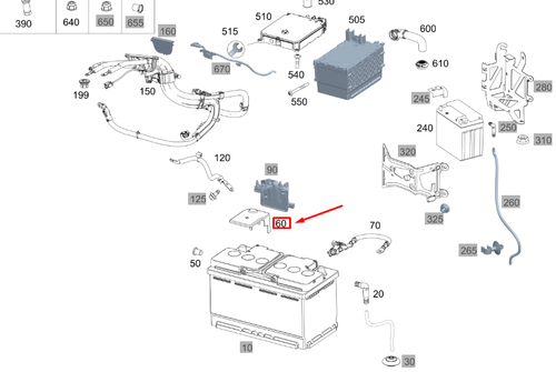 MERCEDES-BENZ GLE W167 BATTERY POS. POLE INSULATING CAP A0005468602 for ...