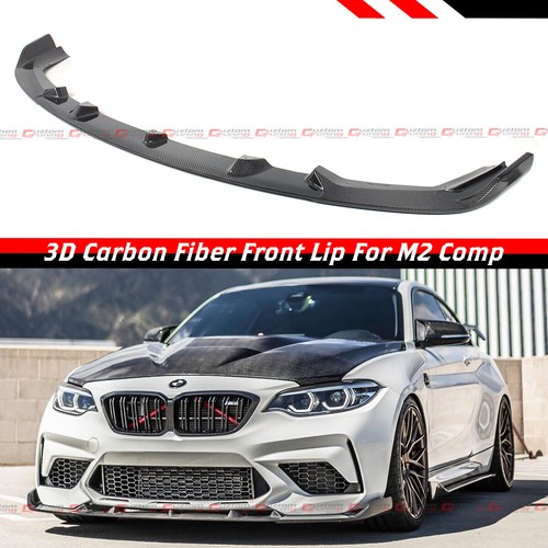 For 19-21 BMW F87 M2 Competition 3D Style Carbon Fiber Front Bumper Lip ...