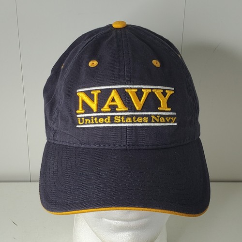 VTG Navy US Naval Academy Midshipmen Strapback Hat 3 Bar Logo NCAA ...