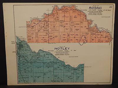 Minnesota Morrison County Map Rosing Motley Townships c.1920 U1#82 | eBay
