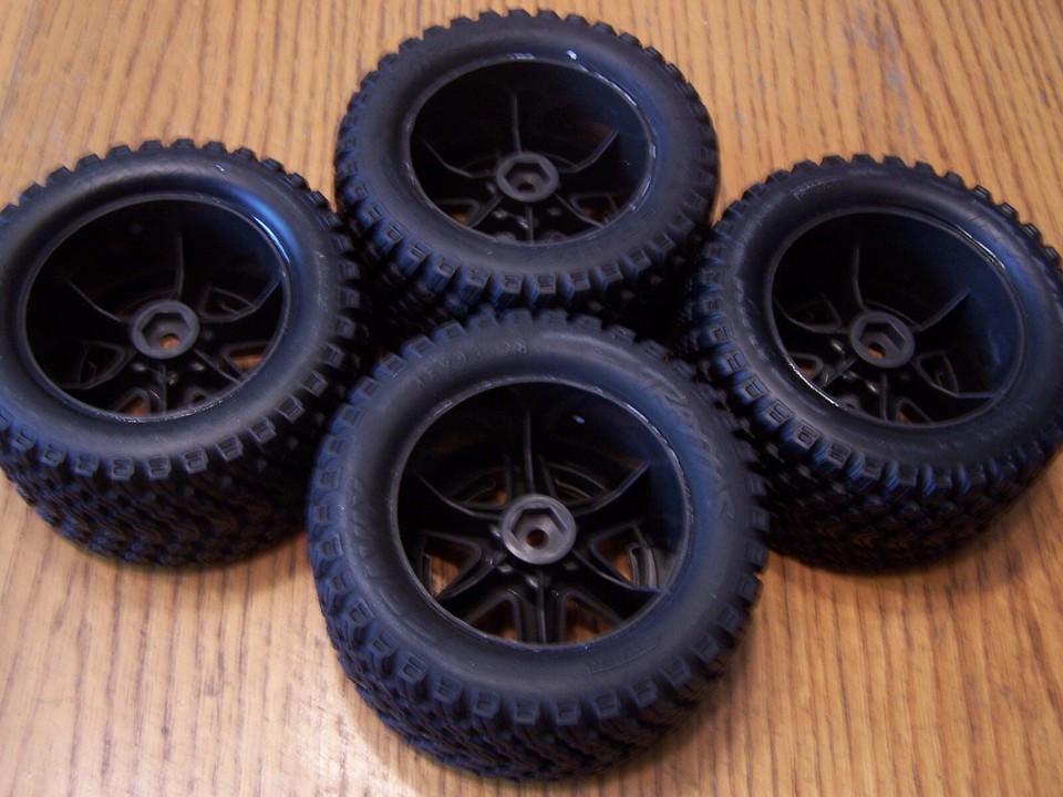 For Traxxas RUSTLER 4X4 Ultimate Charcoal Gray Black RXT Wheels 2.8 ...