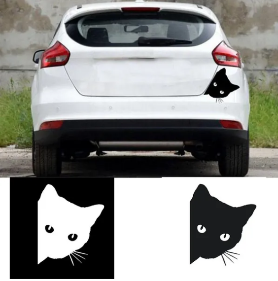 Peeking Cat Kitten Decal Stickers Car Truck Window Laptop Wall JDM | eBay