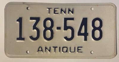 Tennessee 1990's ANTIQUE License Plate # 138-548 | eBay