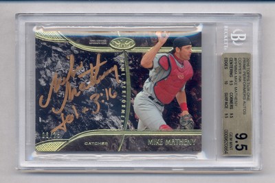 MIKE MATHENY 2016 TOPPS TIER ONE COPPER ON CARD AUTO #6/25 BGS 9.5 10 ...