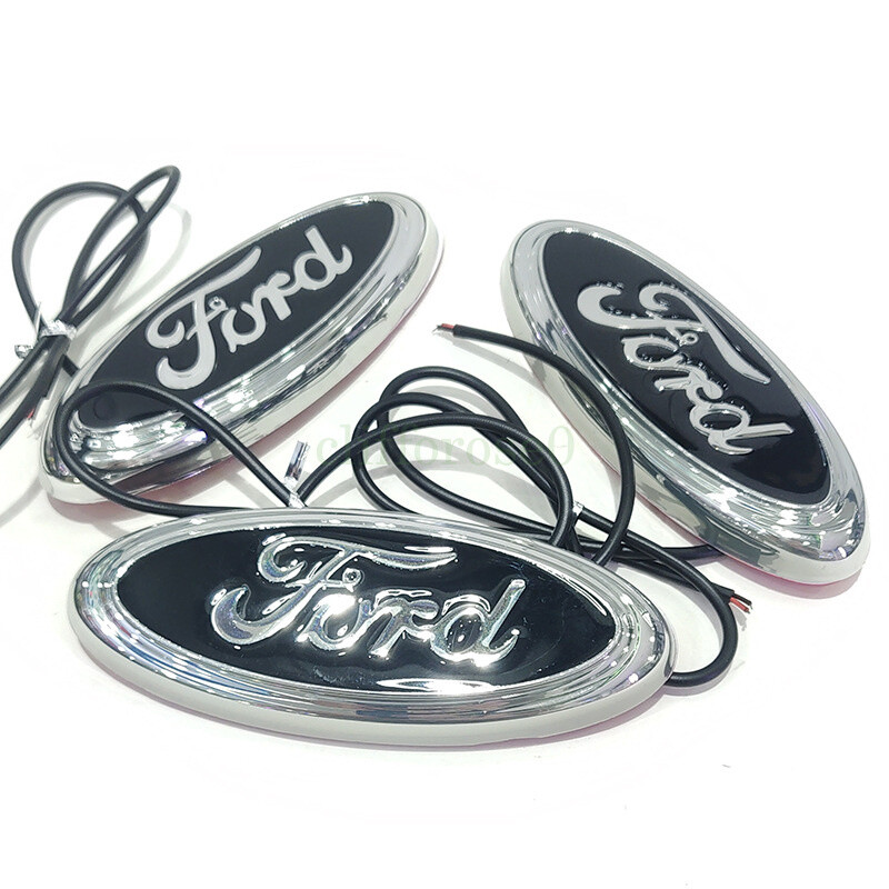 New Arrivals 145mm x 56MM 4D LED FORD OVAL BADGE FRONT EMBLEM REAR ...