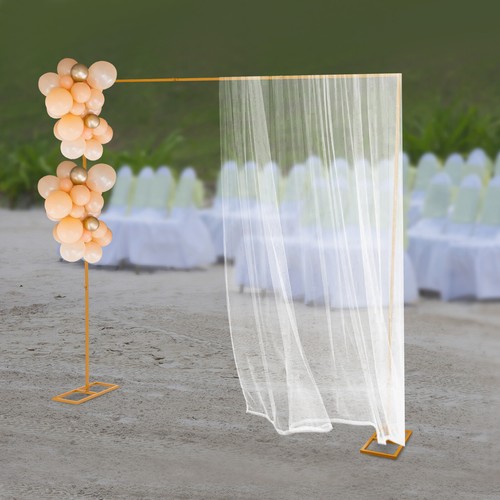 Metal Wedding Stand 2.4*2.4m Wedding Arch Stand Gold Square Backdrop ...