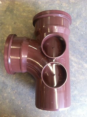 110mm Push-Fit Soil Pipe Tee Branch - Brown - Brett Martin | eBay UK