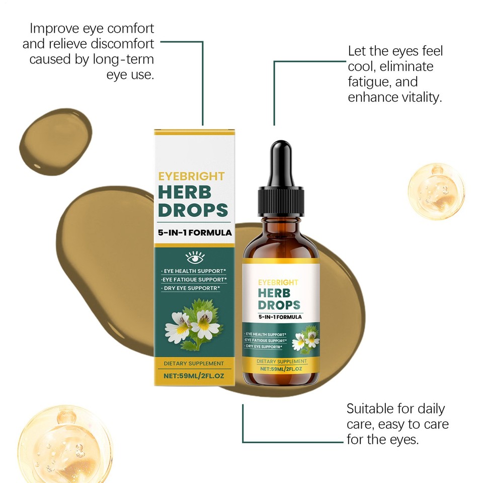 Eyebright Herb Drops 5 In 1 Formula Drops For Eye Strain Relief & Sight ...