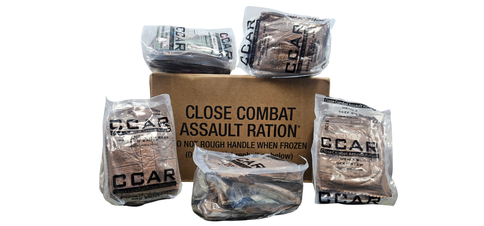 Close Combat Assault Ration (CCAR) Case of 10 Rations, 2028 Inspection