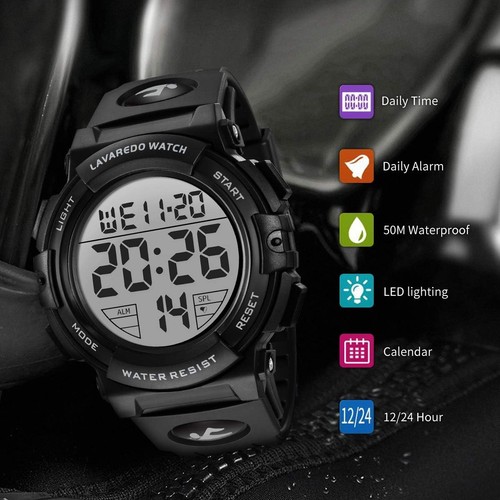 L LAVAREDO Mens Digital Watch Sports Military Watches Waterproof 03 ...