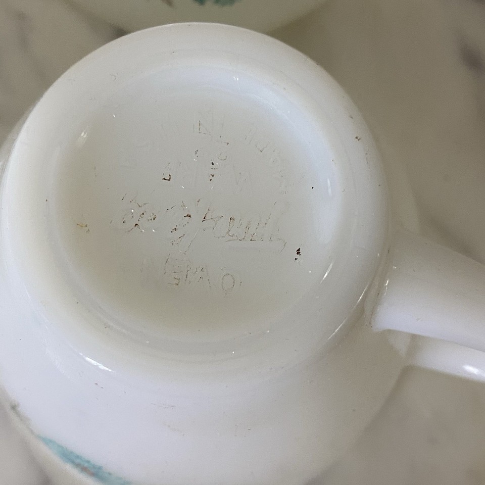 Vintage Anchor Hocking Fire King Bonnie Blue Coffee Tea Cup Milk Glass ...