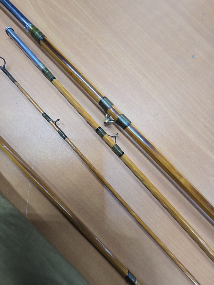 Vintage Horrocks-Ibbotson 8' 6" Tonkin Cane Bamboo 3 Piece Fly Rod 2 ...