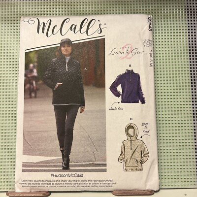 McCall 8143 Sz 4-26 Quilted Jacket Sweatshirt Zipper Kangaroo Pocket ...
