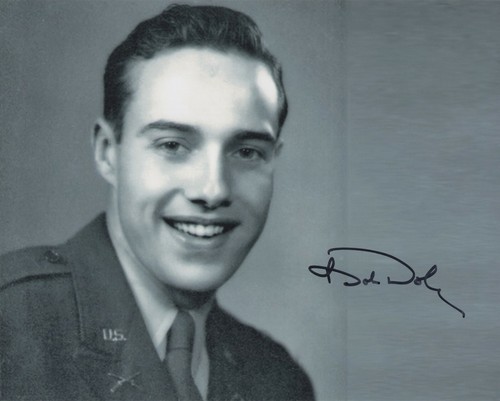 BOB DOLE SIGNED AUTOGRAPH YOUNG 8X10 PHOTO PURPLE HEART WW2