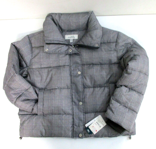 Sebby Women's Black /White Plaid puff short SP9119 Jacket Size M | eBay