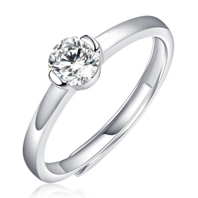GRA Certificated Real 1/2CT Moissanite Solitaire Engagement Sterling ...