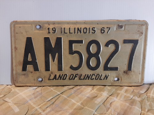 USED VINTAGE 1967 ILLINOIS Land of Lincoln License Plate AM5827 | eBay