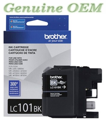 LC101BK/LC-101BK Original OEM Brother LC101 Ink Cartridge, Black ...