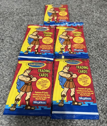 Disney’s Hercules - 5 Sealed Trading Cards Packs Skybox | eBay