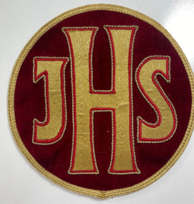 Liturgical JHS Church Emblem Embroidered Patch Sew On Vestment Jesus ...