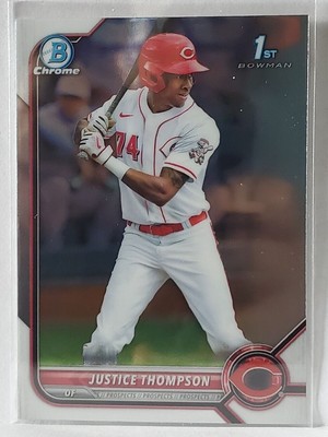 2022 Bowman Chrome Prospects 1st #BCP-59 Justice Thompson Cincinnati ...