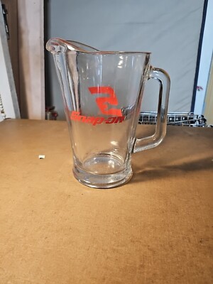 Large Heavy Snap On Glass Pitcher | eBay