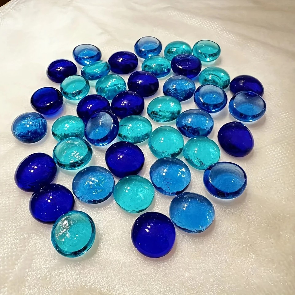 Decorative Round GLASS PEBBLES Stones Nuggets BEADS *Lots Quantities ...