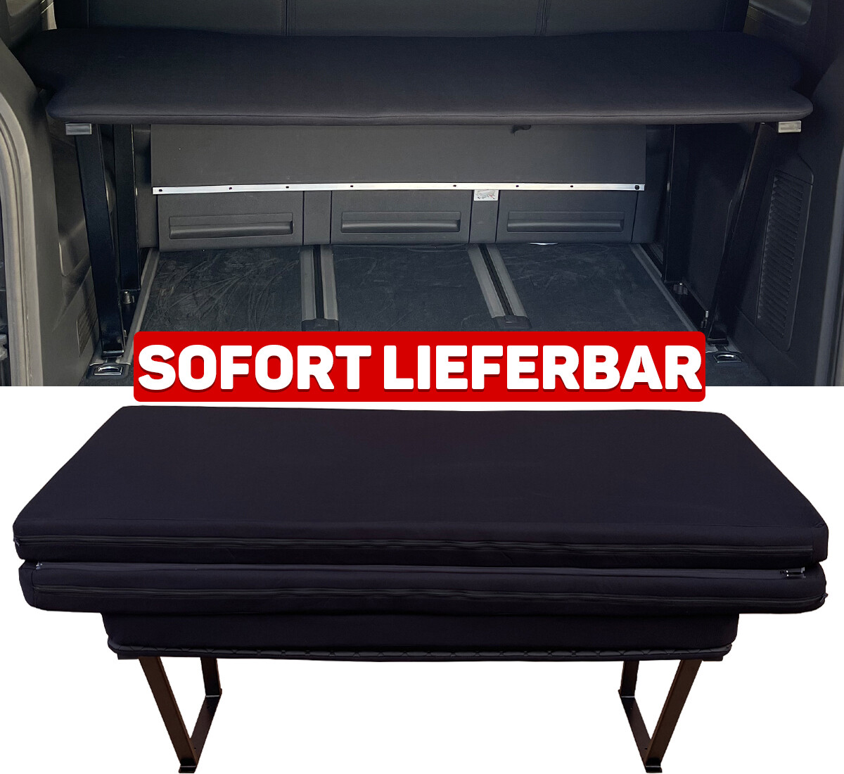 Multiflexboard inkl. Konsolen & Klappmatratze Set für VW T5 T6 T6.1 ...