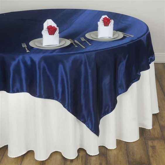 Bridal Satin Table Overlay 58" x 58" Square Tablecloth Cover Wedding ...