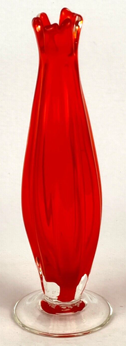 Vintage Lefton Swung Glass Bud Vase Red Orange Clear | eBay