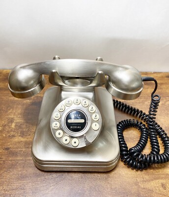 Grand Corded Vintage Silver Metal Phone Retro Landline | eBay