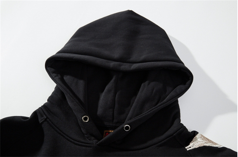 Myth Nine Tailed Fox Fashion Hoodie Embroidery Black Hoodie Pullover ...