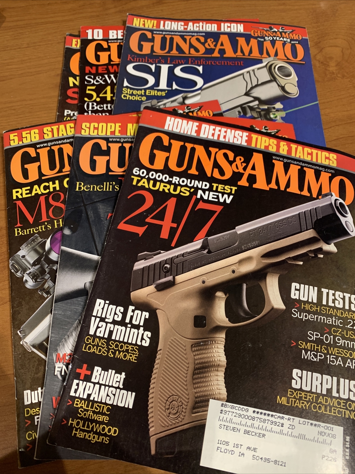 Lot of 6 Issues Guns & Ammo Magazine 2007 2008 | eBay