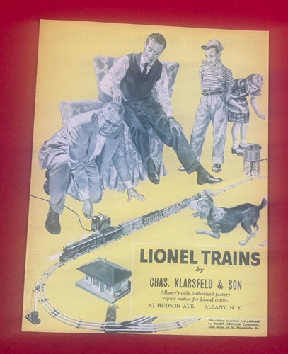 ORIGINAL LIONEL 1955 CONSUMER PULP CATALOG BY ELLIOT ROWLAND W/YELLOW ...