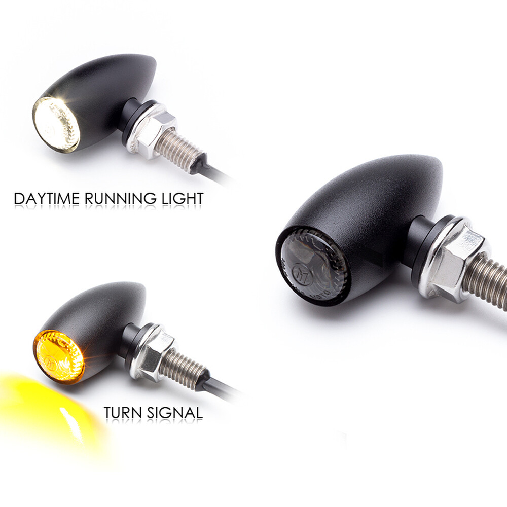 Proton Black Micro Motorcycle Aluminum Daytime Running Lights ...