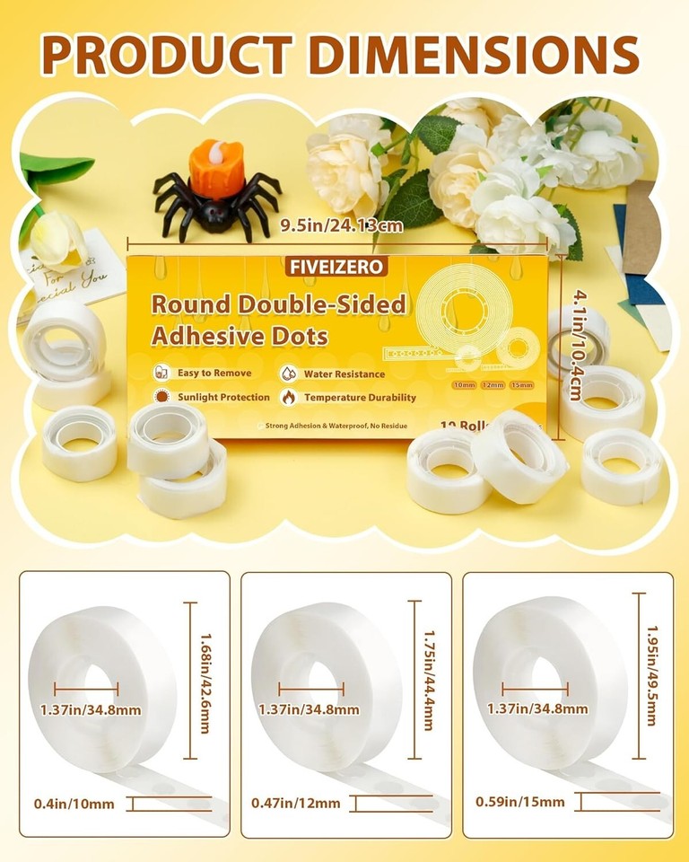 Double Sided Adhesive Dots -1000Pcs Removable Sticky Dots, Double Sided ...